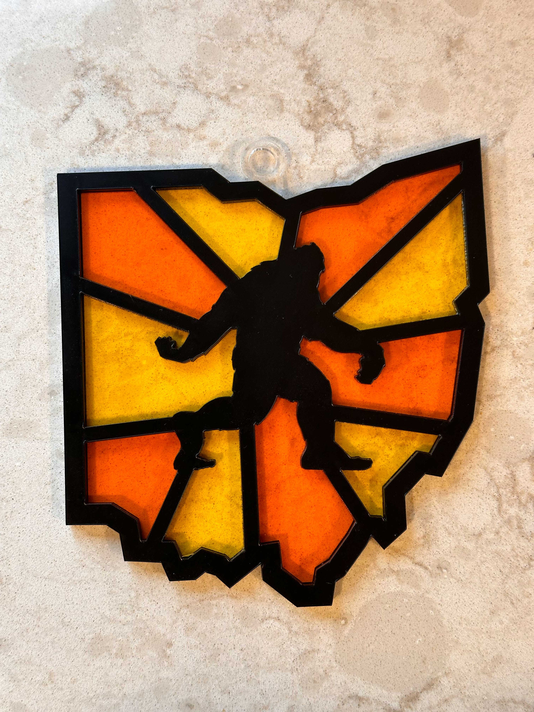 Bigfoot Sun Catcher Bigfoot Art Sasquatch Art Big Foot Sign Cryptid Art ...