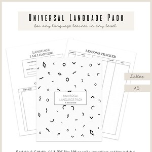 Universal Language Study Pack // Printable in Letter and A5 | Etsy