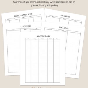 Universal Language Study Pack // Printable in Letter and A5 Size ...