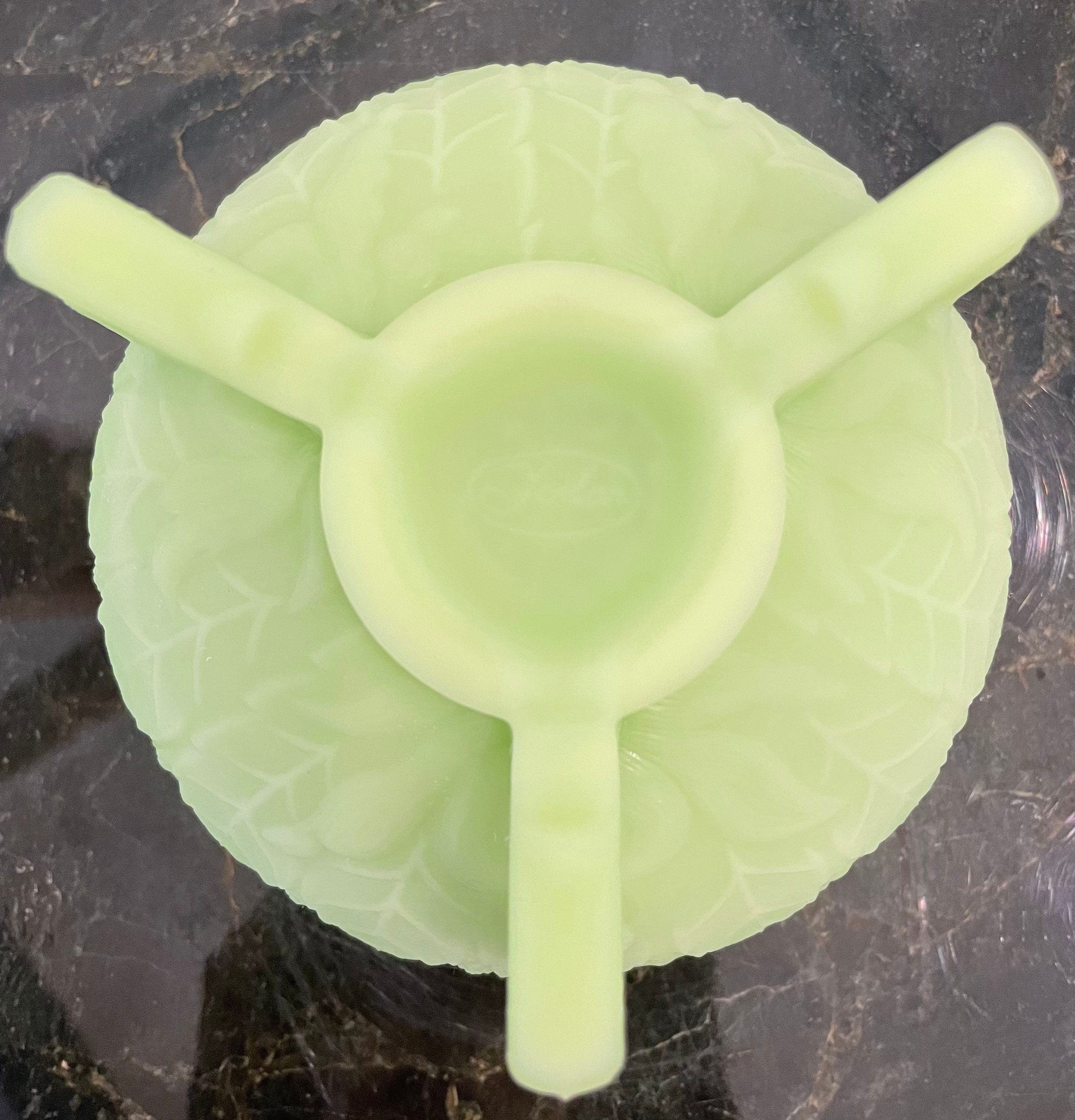 Retro Authentic Fenton Lime Green Satin Custard Glass Orange - Etsy