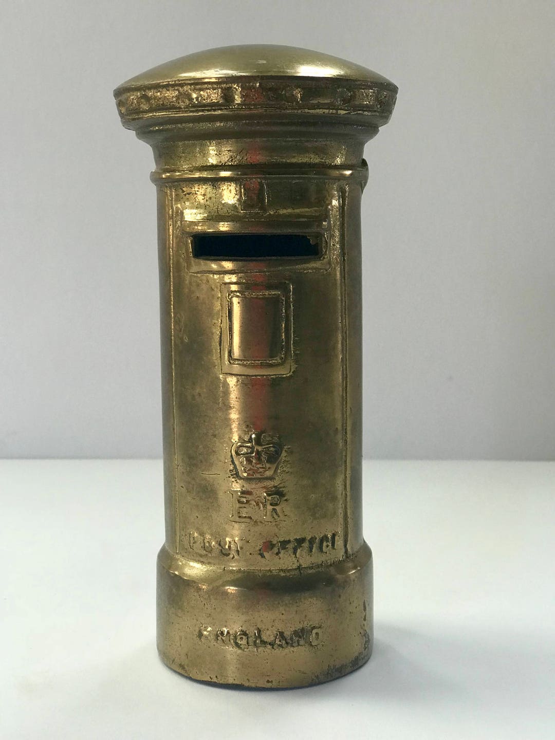 Vintage English Post Office Pillar Brass Coin Bank - Etsy
