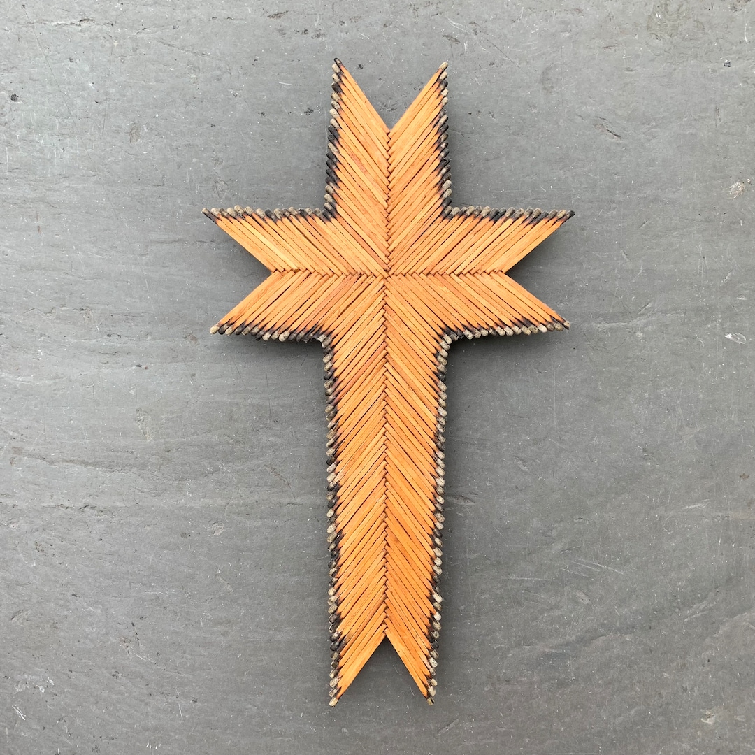 Matchstick Cross, Vintage Burnt Match Folk Art Cross - Etsy