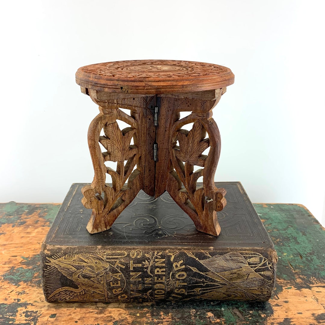 Mini Carved Wood Plant Stand, 7 Stand Made in India - Etsy