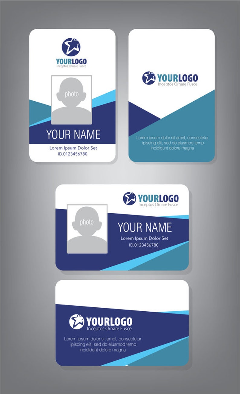 10-pack Custom Full Color ID Badges Name Tags Photo ID Cards ...