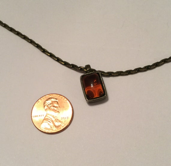 Antique Look Glass Pendant - Gem