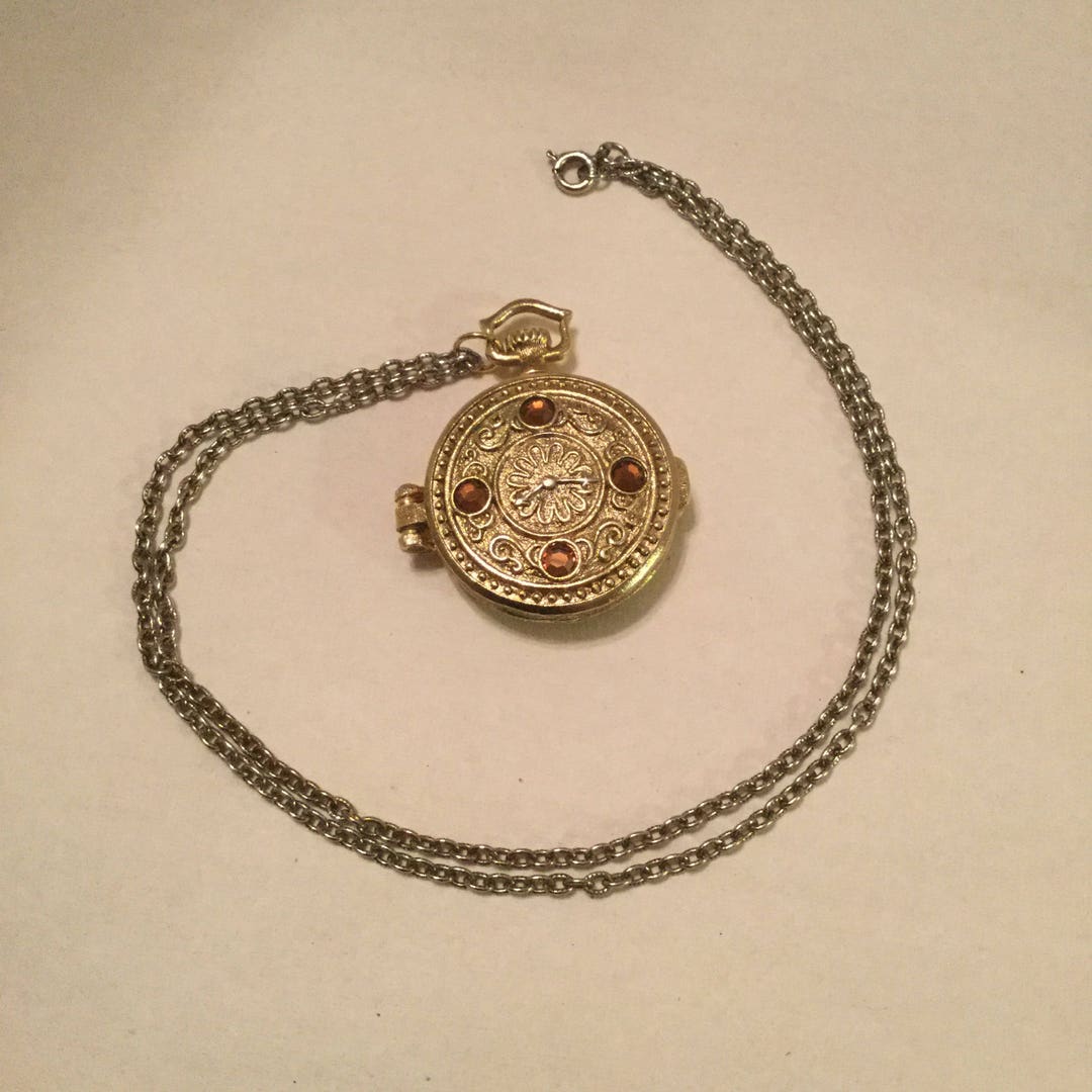 Pocket Watch Style Locket Pendant - Etsy
