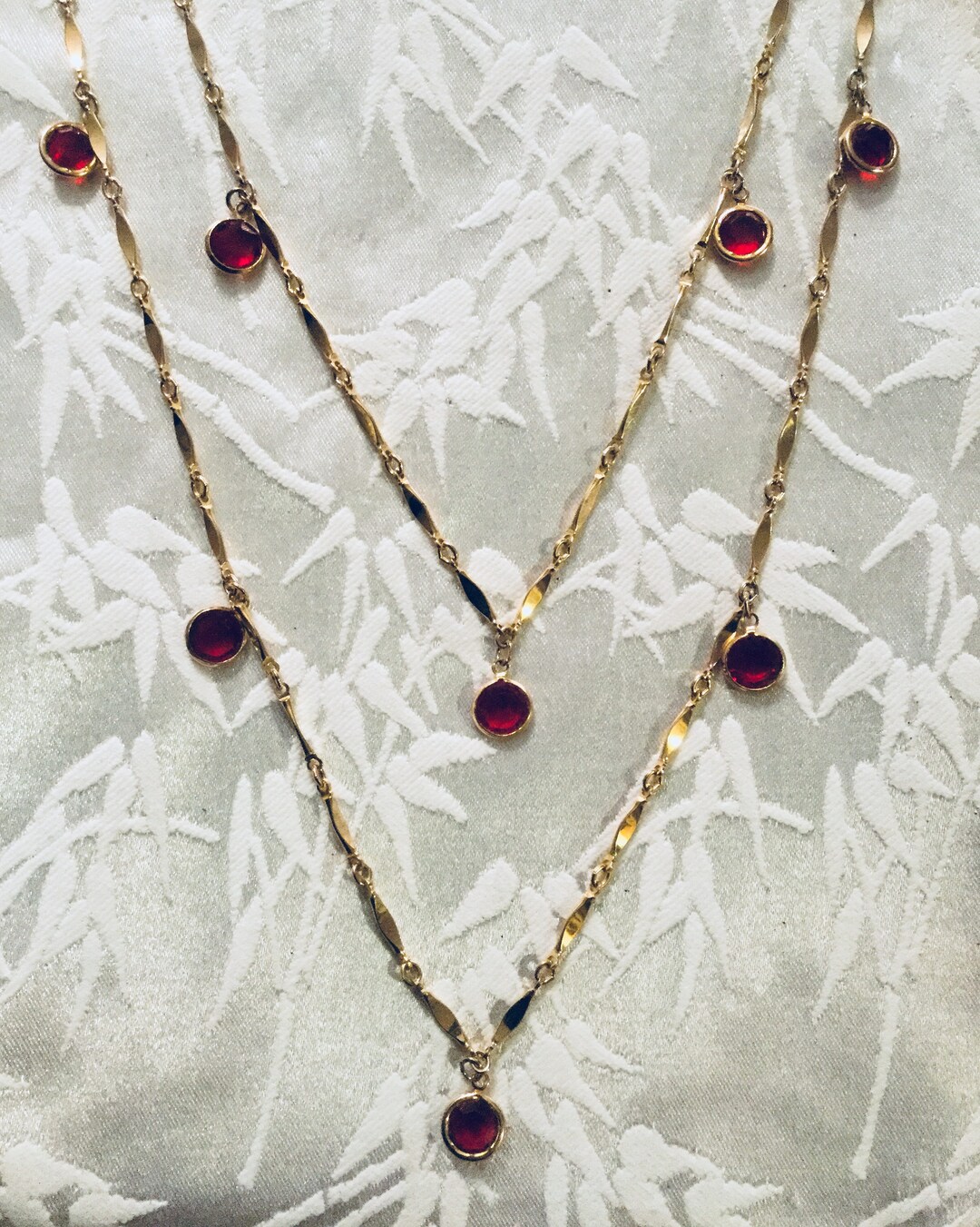 Red Jewels Necklace - Etsy