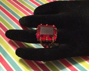 Red Jewel Ring | Etsy