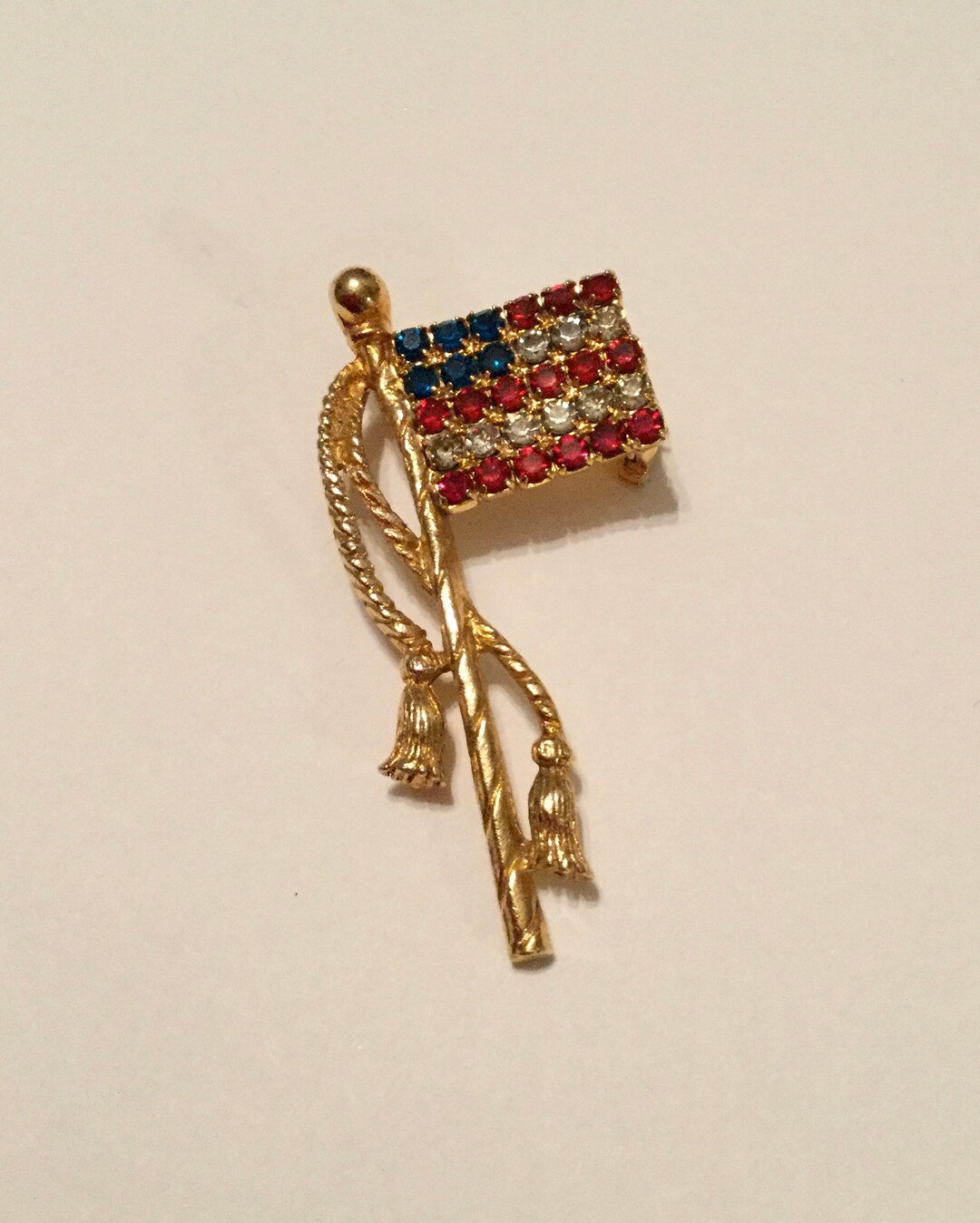 Rhinestone Flag Pin - Etsy