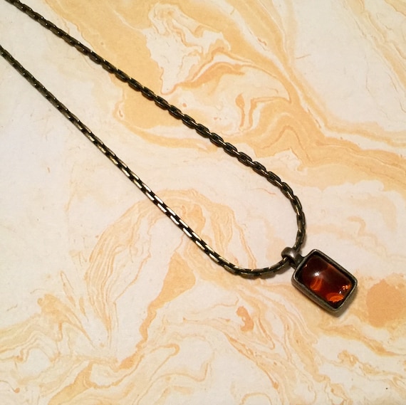 Antique Look Glass Pendant - Gem