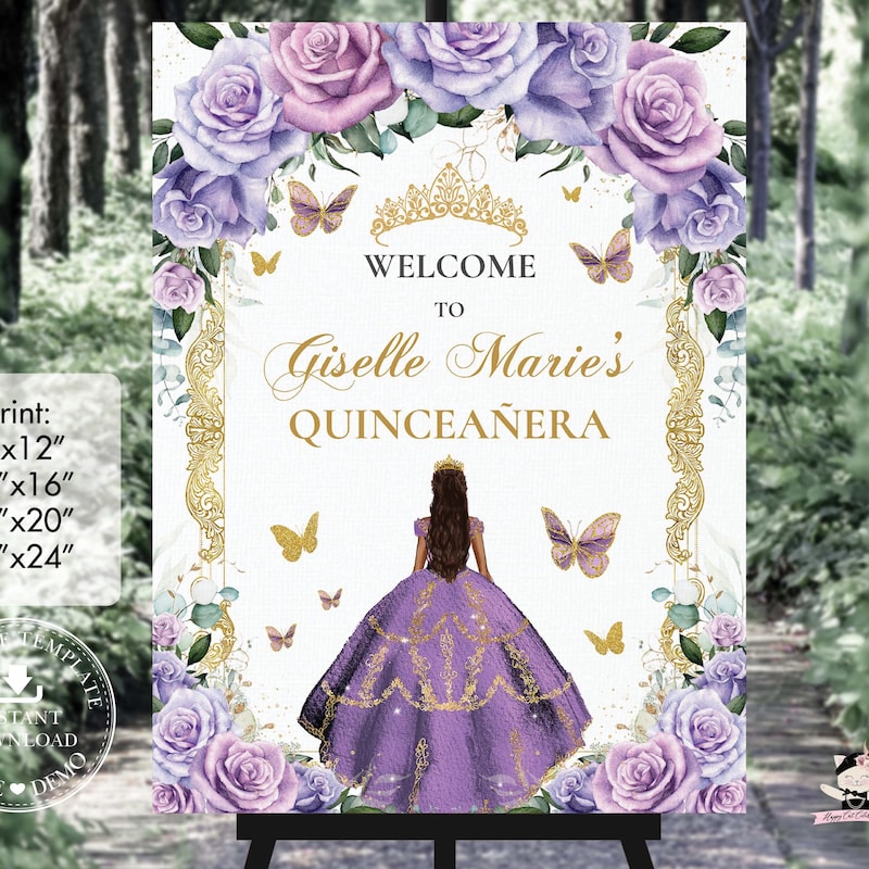 Purple Quinceanera Signs - Etsy