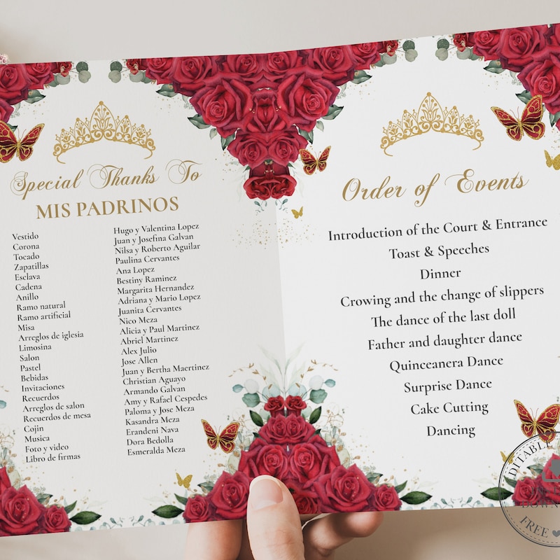 Red Florals Quince - Etsy