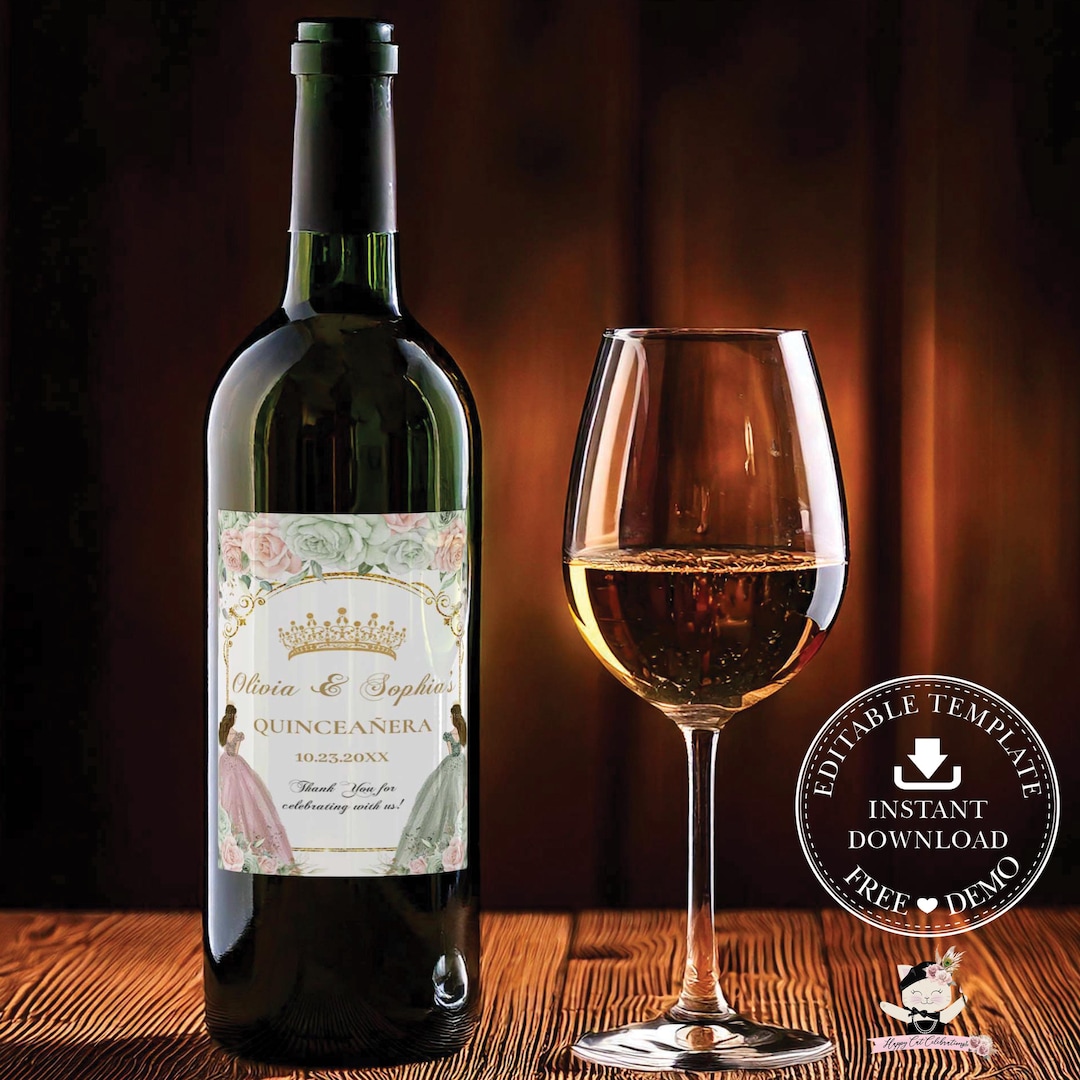 EDITABLE Template Sage Green Blush Pink Floral Gold Twins Quinceañera ...