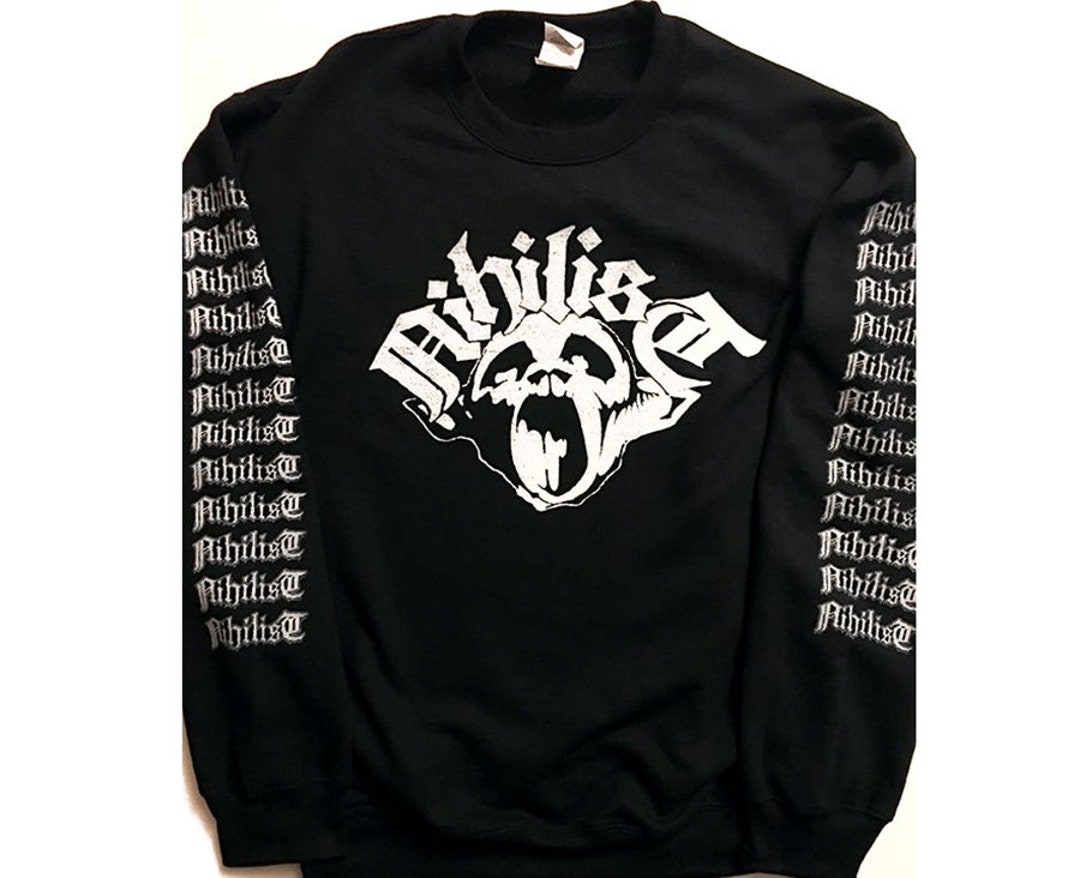 Nihilist Face Logo Men's Black Sweatshirt - Etsy