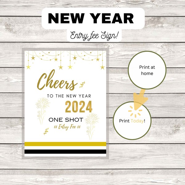 Entry Fee One Shot Sign - Etsy