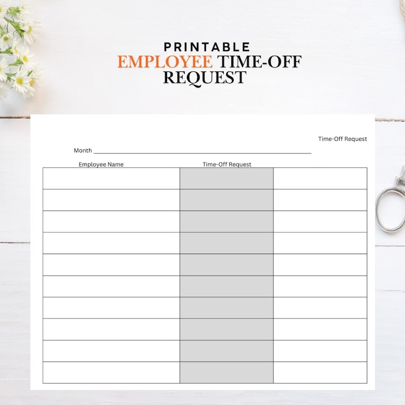 Employee Time off Request Form - Etsy