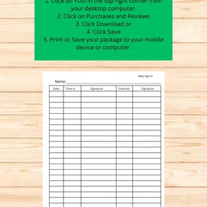 Printable Employee Sign-in Sheet: Daily Attendance Tracker (digital ...