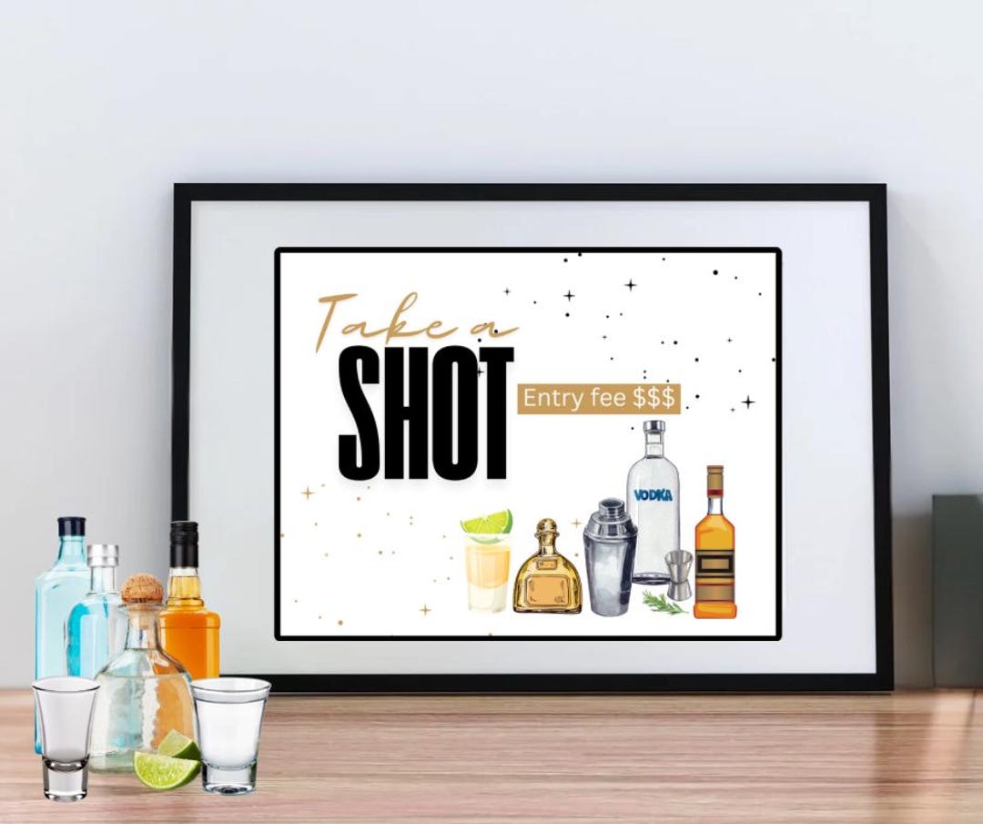 Printable Party Game, Take a Shot, Entry Fee Event Template, New Year ...