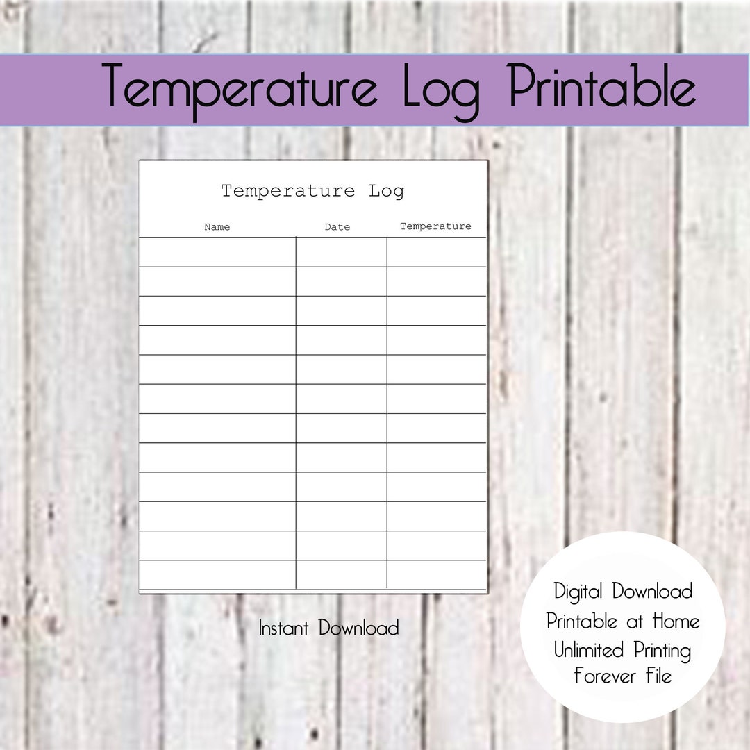 Temperature Check Record Log - Etsy