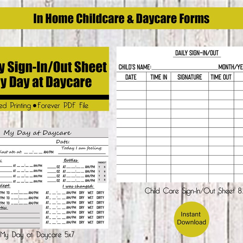 Childcare Sign In - Etsy
