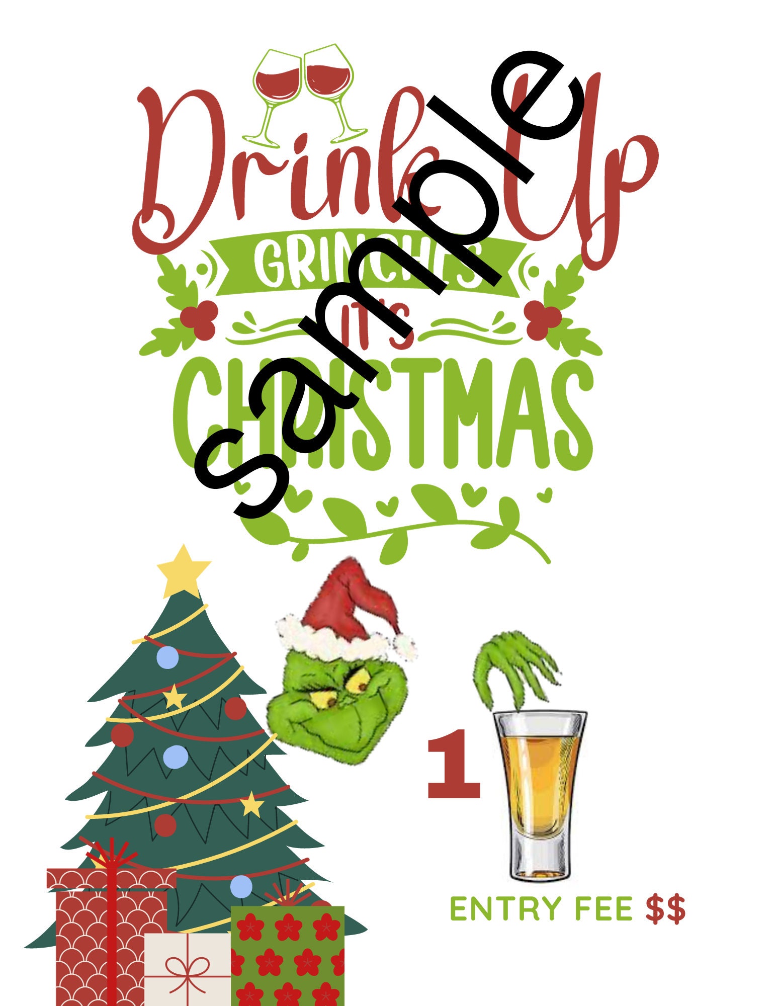 One Shot Entry Fee Grinch Christmas Party Game - Etsy