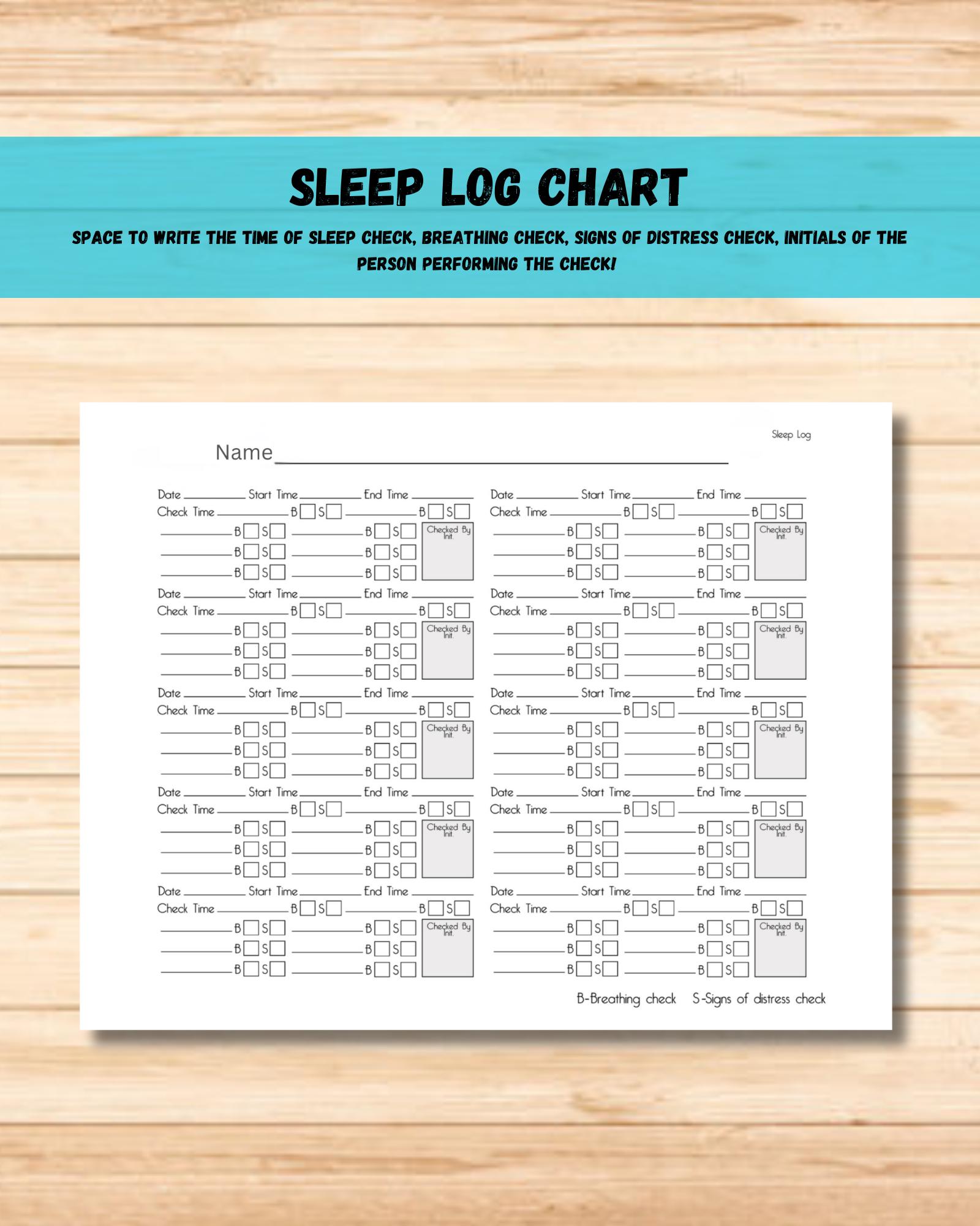 Infant Sleep Record Log & Emergency Card Printable (PDF) - Etsy