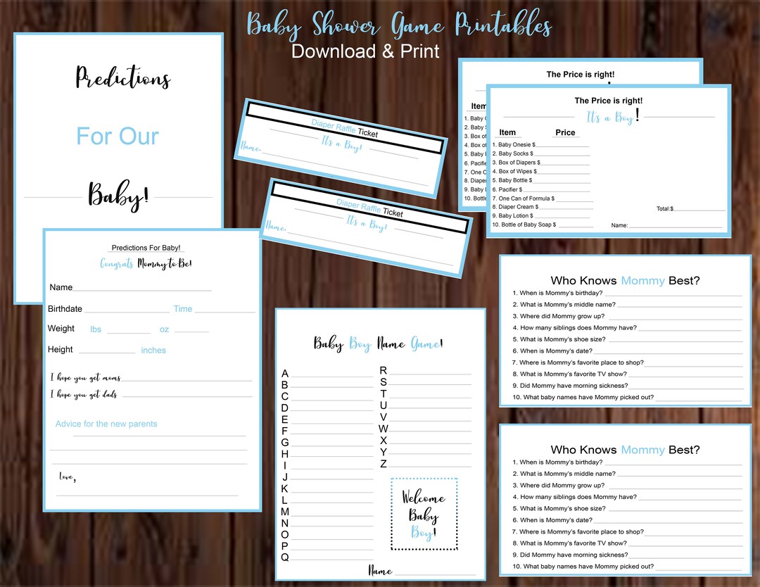 Baby Shower Games Bundle Set - Etsy