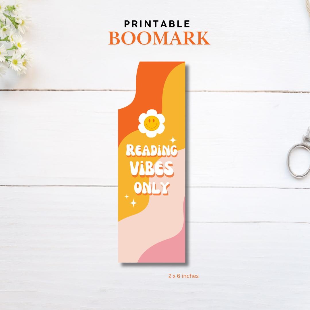 Retro 70s Bookmark: Groovy Pink & Orange Printable (digital Download ...