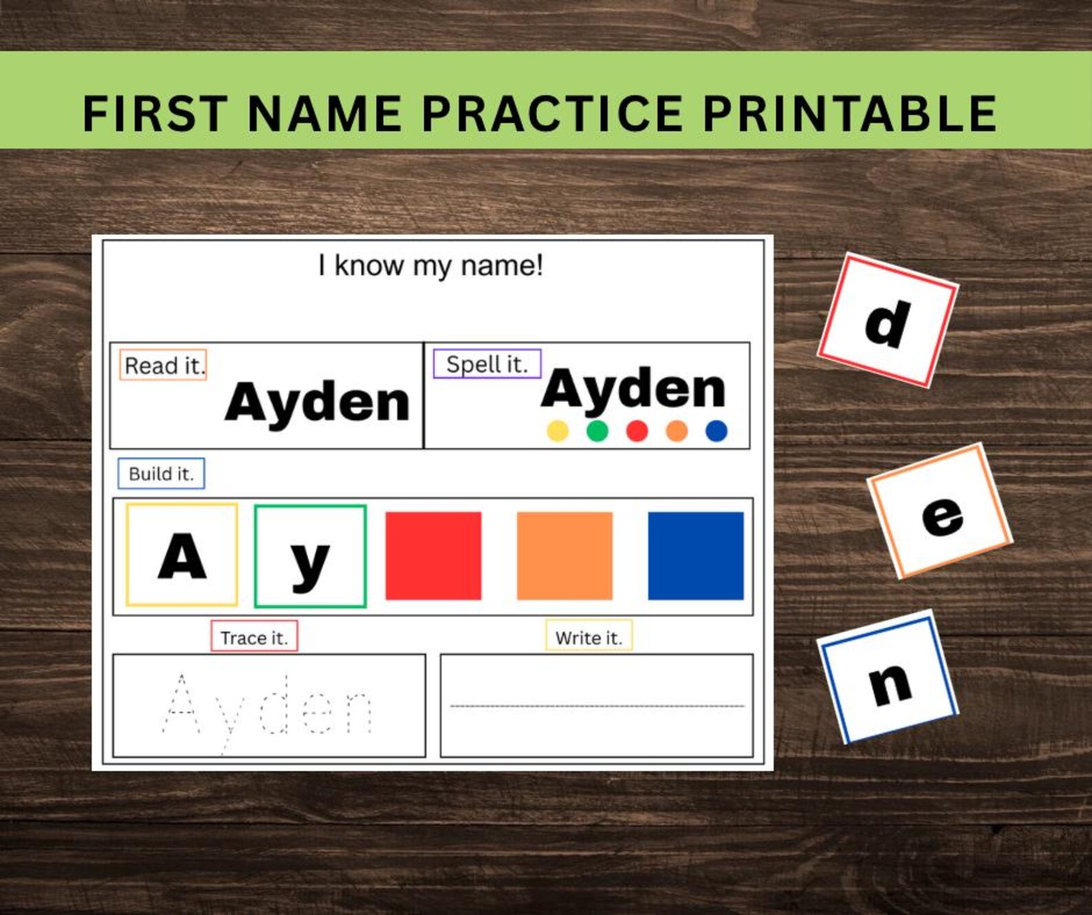 Personalized Name Practice Printable | Editable First Name Worksheet ...