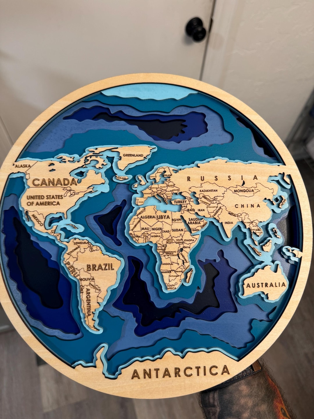 5 Layered World Map - Etsy