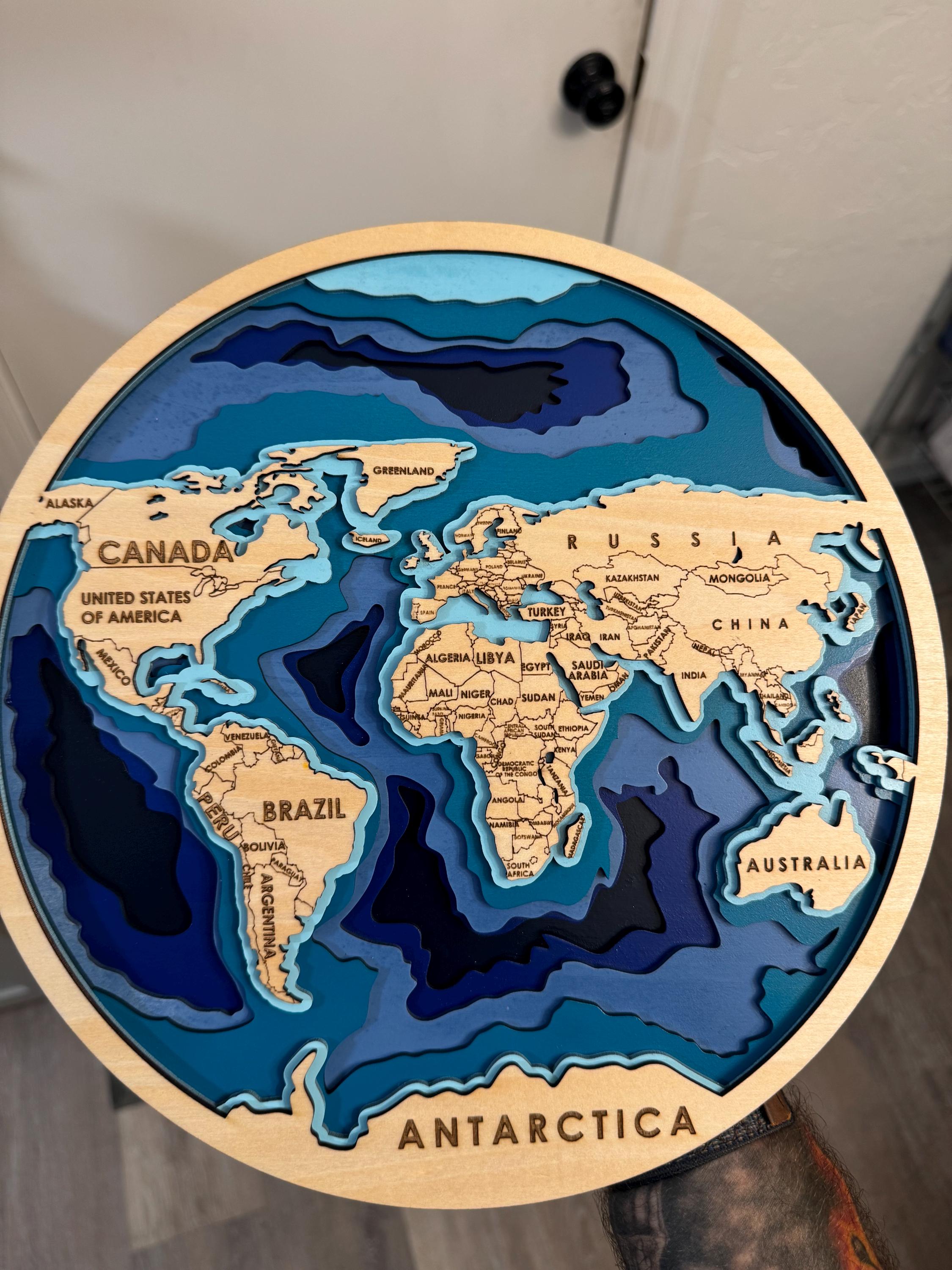 5 Layered World Map - Etsy