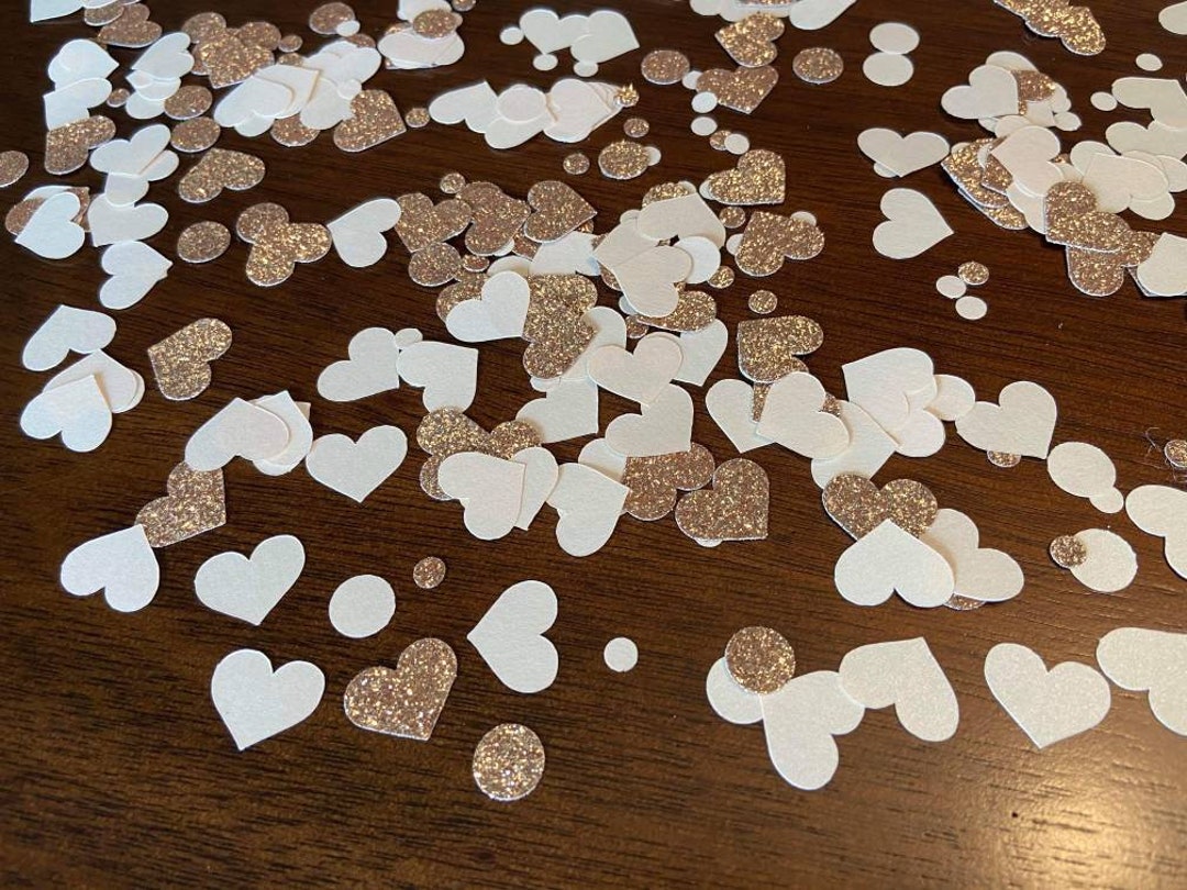 Rose Gold Wedding Confetti, Bridal Shower Decor, Heart Confetti - Etsy
