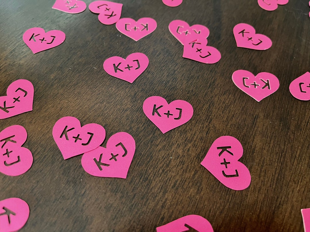 Personalized Initial Confetti, Pink Engagement Party, Hot Pink ...