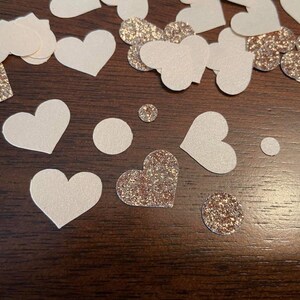 Rose Gold Wedding Confetti, Bridal Shower Decor, Heart Confetti - Etsy