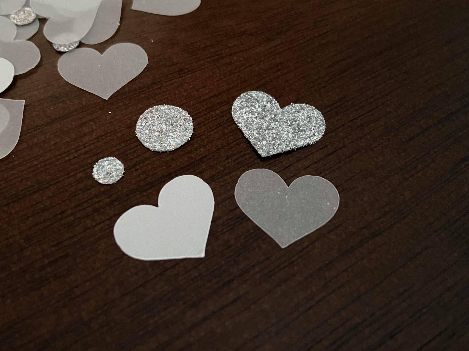 Silver & White Bridal Shower Wedding Heart Confetti | Etsy