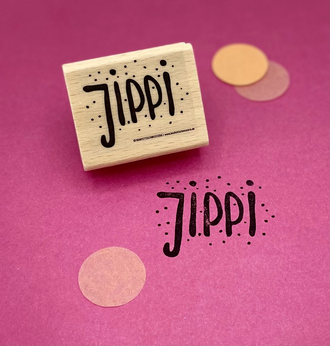 Stempel Jippi für Geburt, Hochzeit, Freude, Geburtstag - Etsy.de