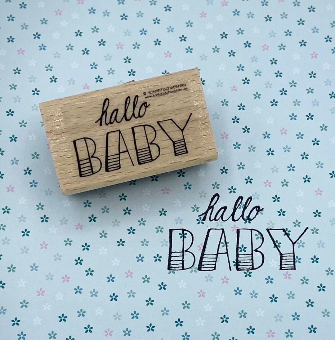 Stempel Hallo Baby zur Geburt oder Taufe - Etsy.de