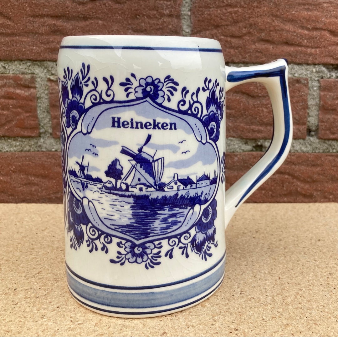 Delft Blue Porcelain Beer Mug, Heineken. - Etsy