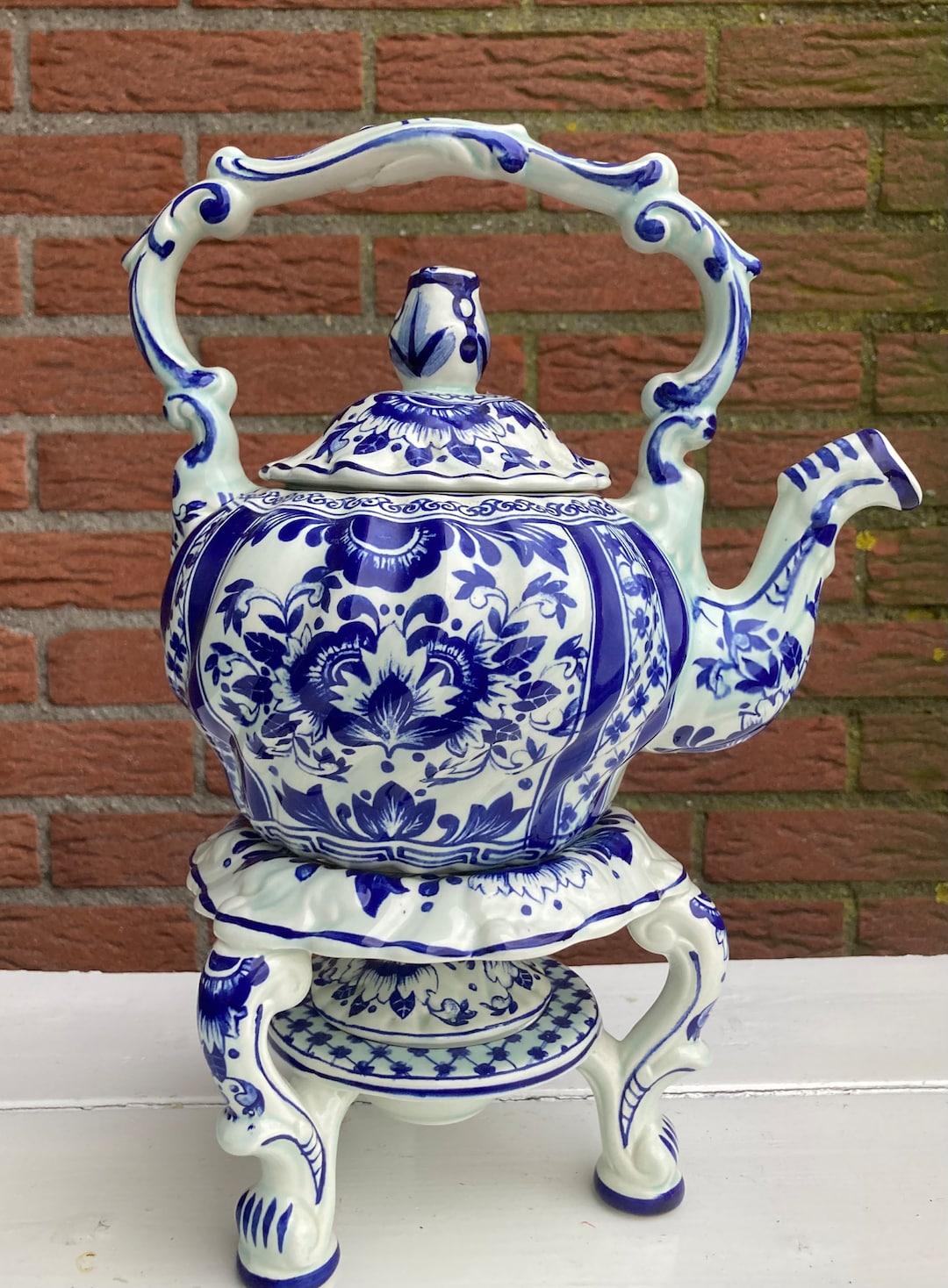Boch, Delft Blue Teapot With Warm Holder, 1920. - Etsy