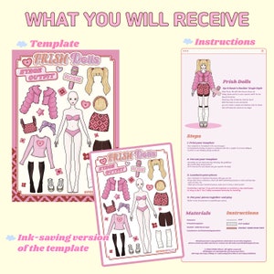 Printable Paper Dolls Dress up DIY Template, Stage Outfit, Girls Easy ...