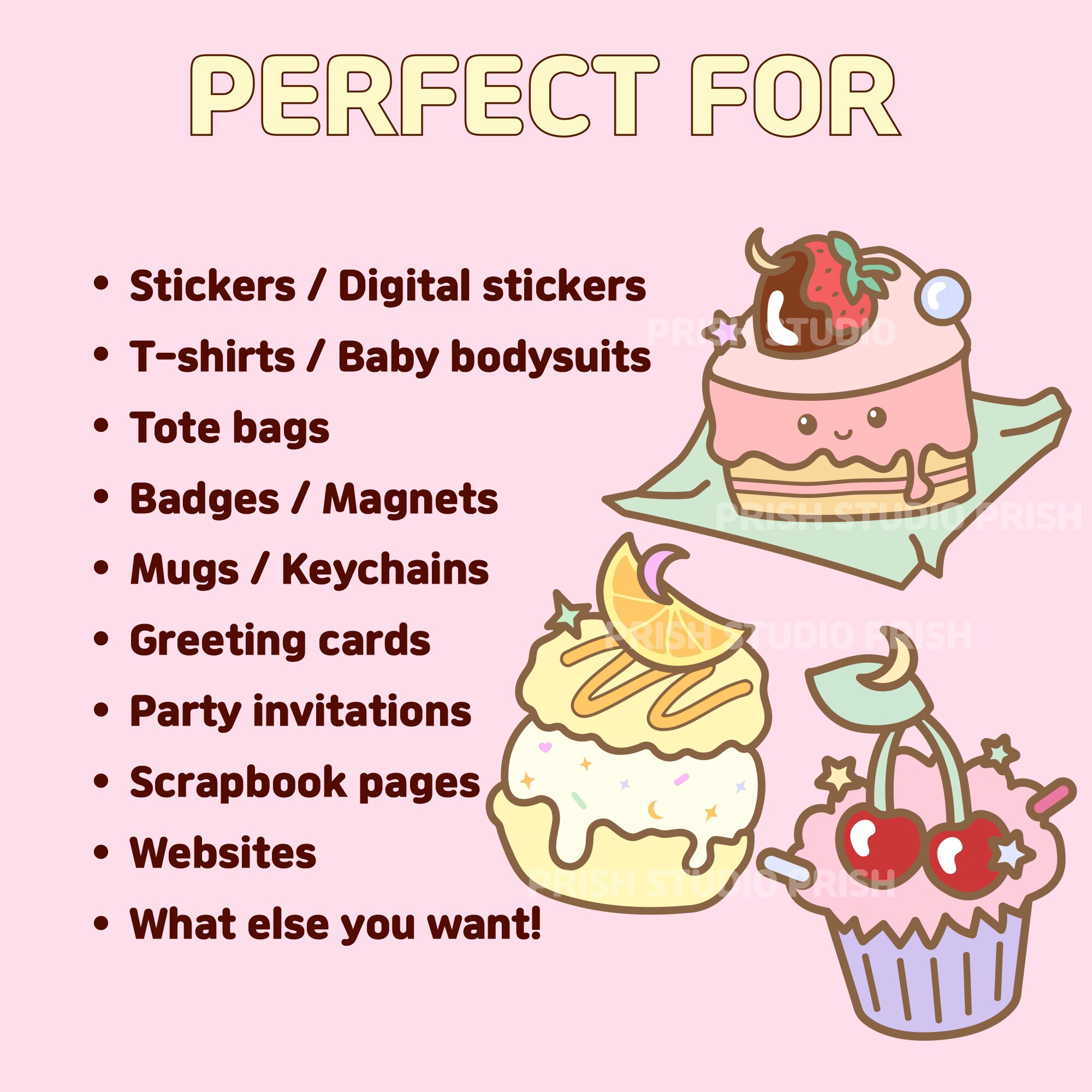 Cute Dessert Clipart Kawaii Cake SVG Food PNG Macaron Stickers Outline ...