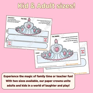 Princess Paper Crown Tiara Printable Party Hat Kids Easy Craft Coloring ...