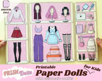 Printable Paper Dolls Dress up for Kids, DIY Busy Book, Paper Craft for ...