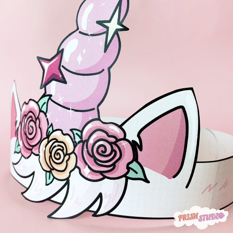 Unicorn Paper Crown Printable Party Birthday Decor Hat Kids Easy Craft ...