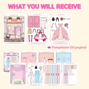 Paper Dolls Princess Play Kit, Paper Doll House Dress Shop DIY Busy ...