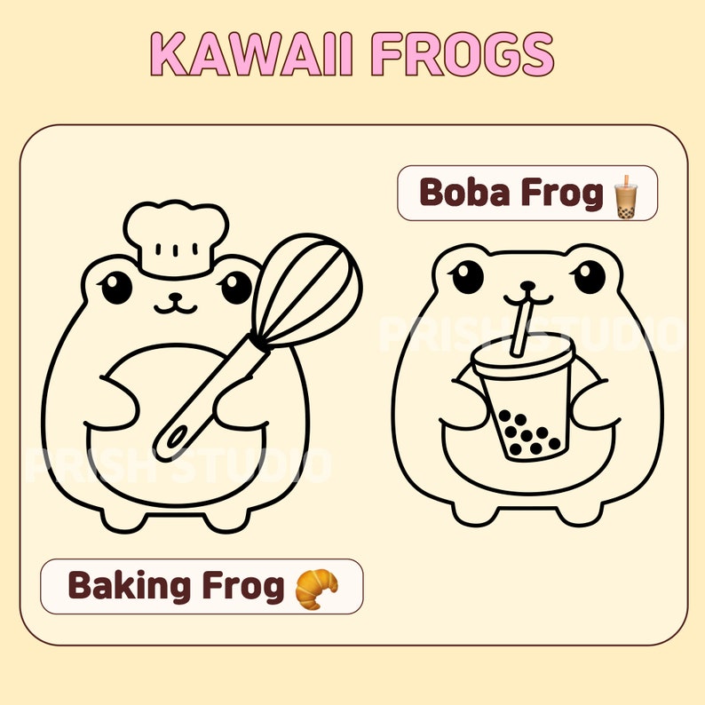 Frog SVG Cute Animal Clipart Outline Cut File Cooking Boba Balloon ...
