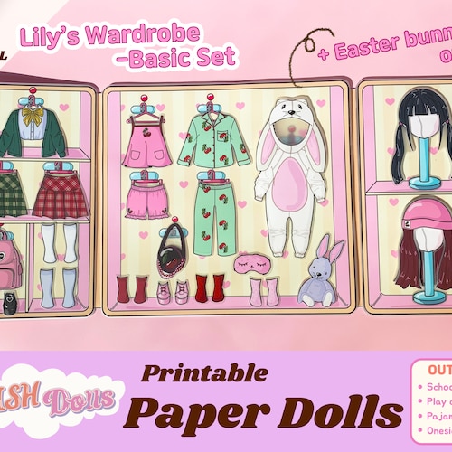 Printable Paper Dolls Dress up DIY Template Stage Outfit - Etsy