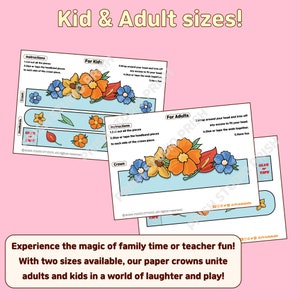 Flower Paper Crown Printable Party Hat Kids Easy Craft Coloring DIY ...