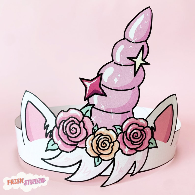 Unicorn Paper Crown Printable Party Birthday Decor Hat Kids - Etsy