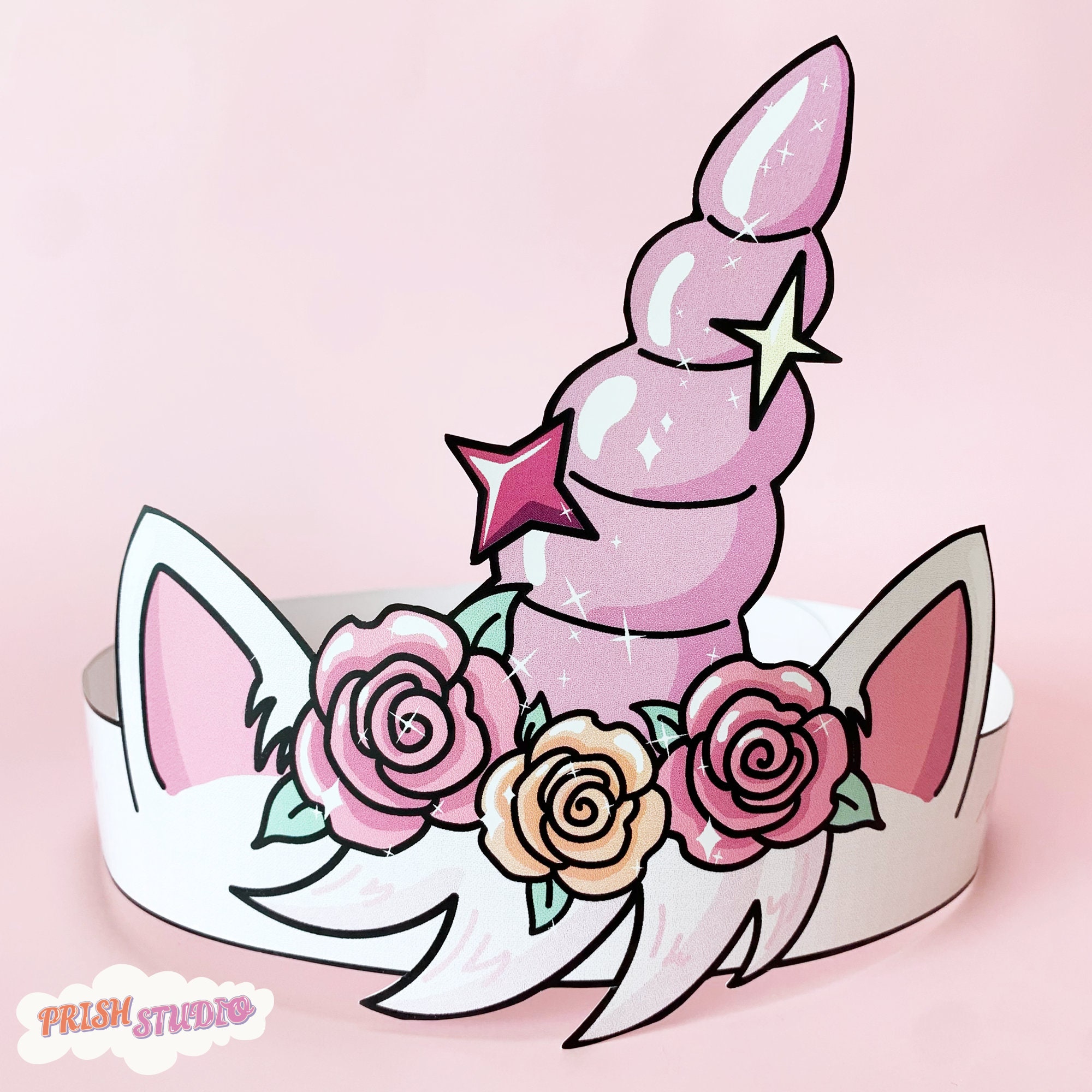 Unicorn Paper Crown Printable Party Birthday Decor Hat Kids Easy Craft ...